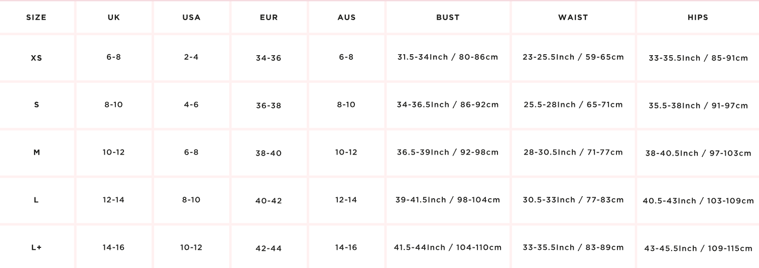 SIZE GUIDE – Shop Houseofcb Online, Boutique women's clothing